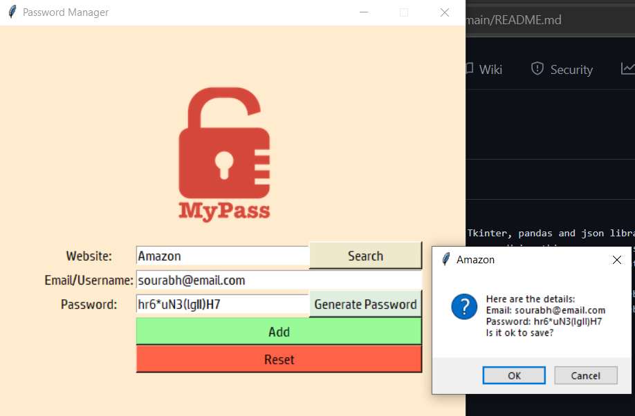 Github Gupta731password Manager This Password Manager Application Is Made In Python Using 6630