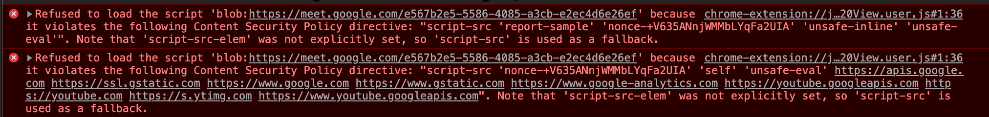 Chrome refused to load the script · Issue #85 · FugiTech/google-meet-grid-view · GitHub