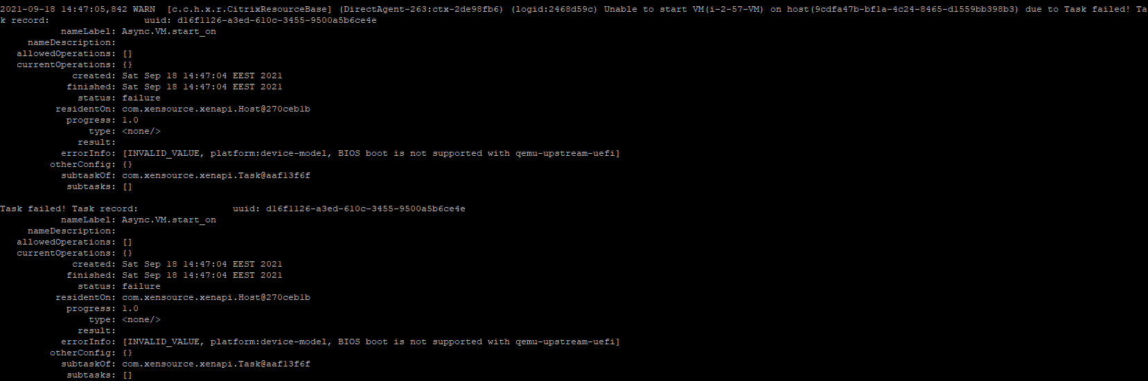 After installing 4.15.2.0 instances with uefi cannot boot for second time (xcp-ng 8.2) · Issue ...