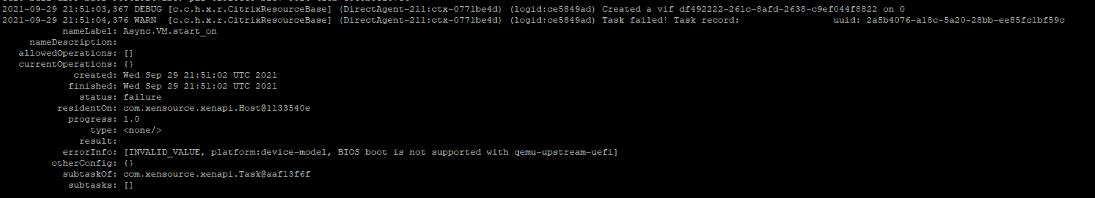 After installing 4.15.2.0 instances created from template with uefi cannot boot for second time ...