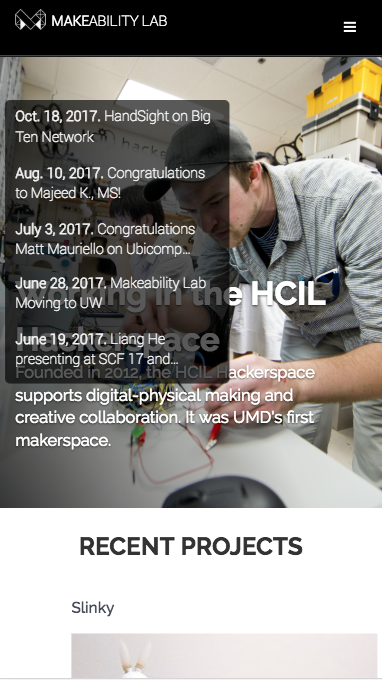 Fix news overlap on banner · Issue #388 · makeabilitylab/makeabilitylabwebsite · GitHub