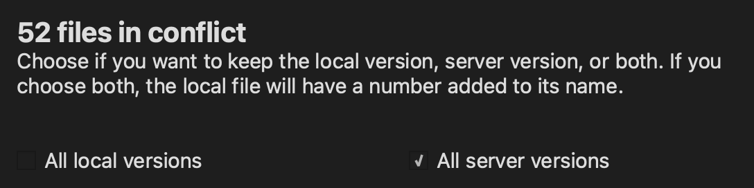 UI to resolve all conflicts en masse · Issue #2786 · nextcloud/desktop ...