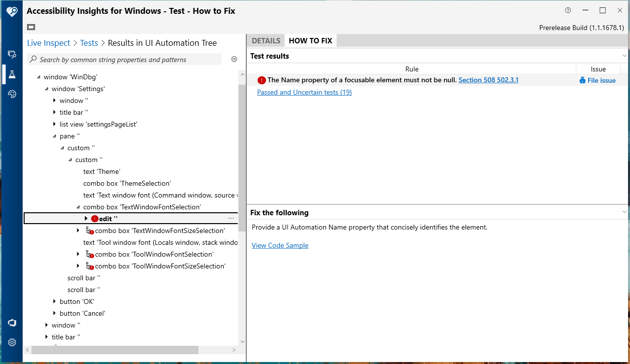 A11y Editable Combobox Flagged With Name Property Of A Focusable Element Must Not Be Null
