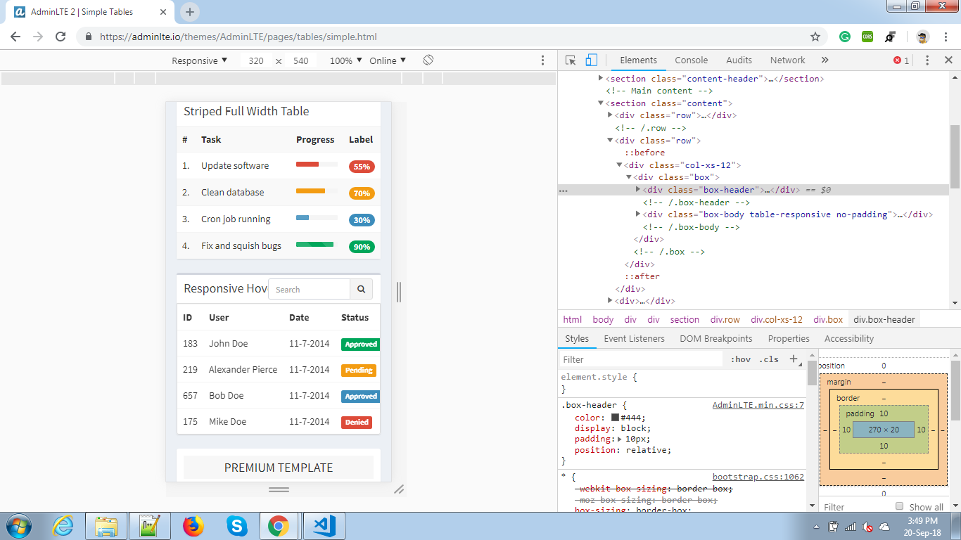 search bar overlapping responsive issue · Issue #1995 · ColorlibHQ/AdminLTE · GitHub