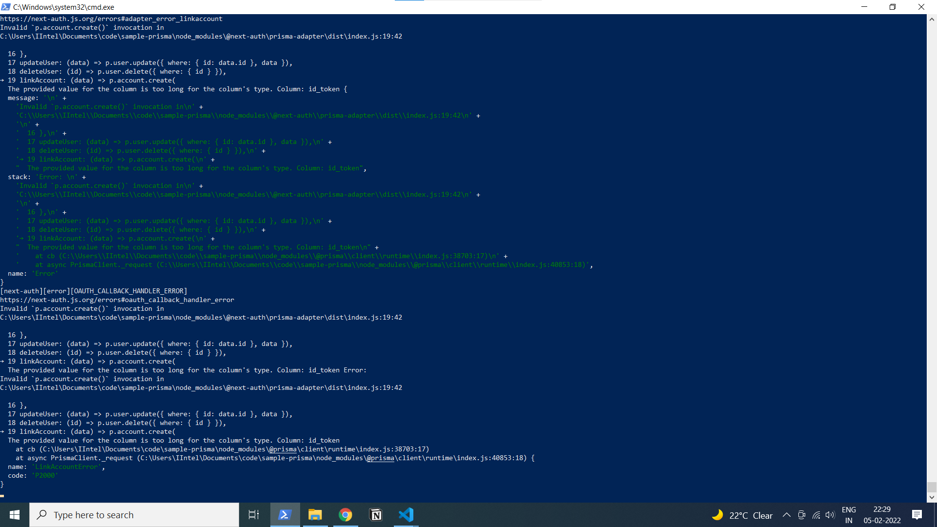 Prisma Adapter + Mysql + Unable to SignIn · Issue #3822 · nextauthjs/next-auth · GitHub
