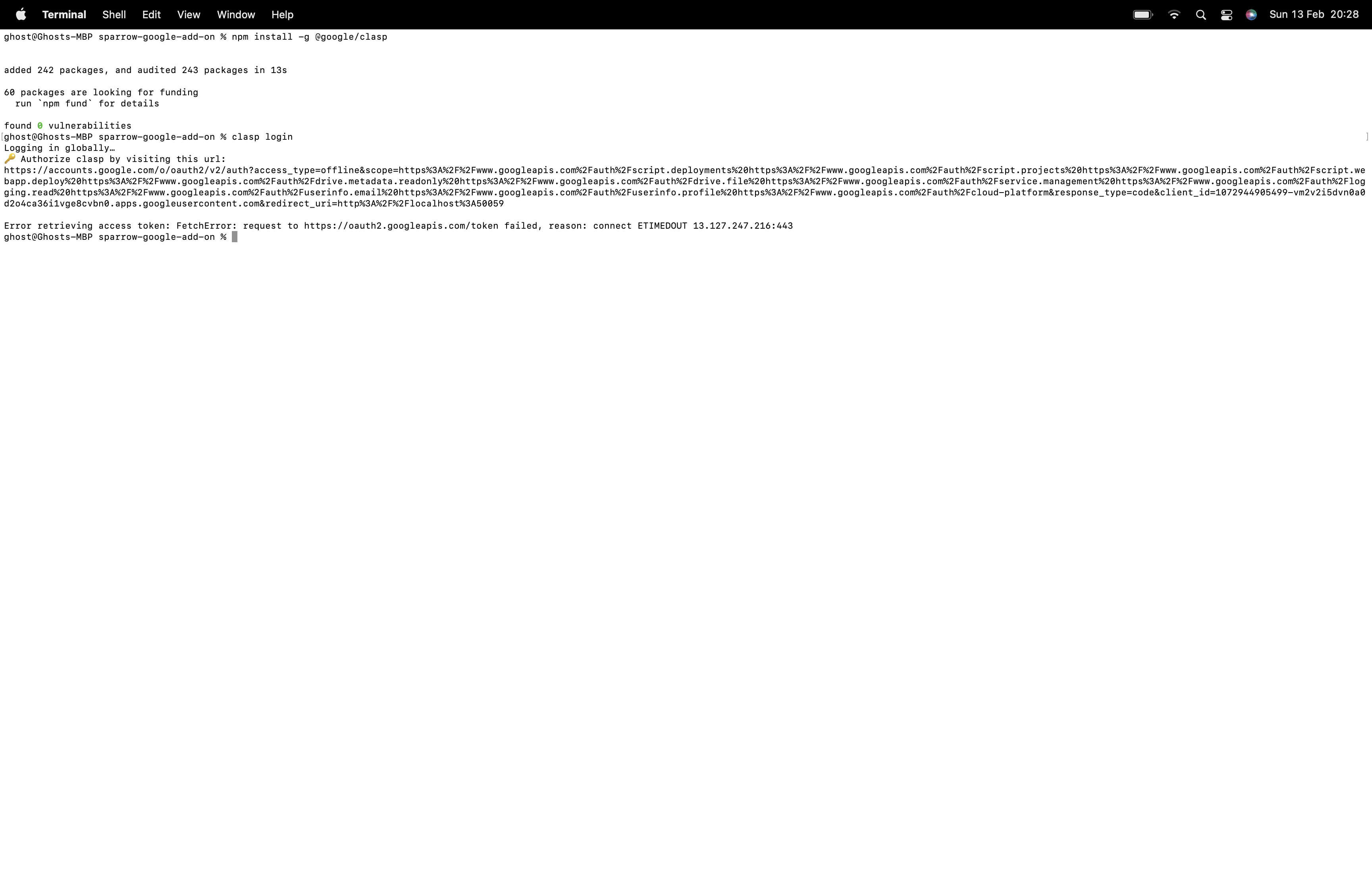 Facing issue with clasp login · Issue #908 · google/clasp · GitHub