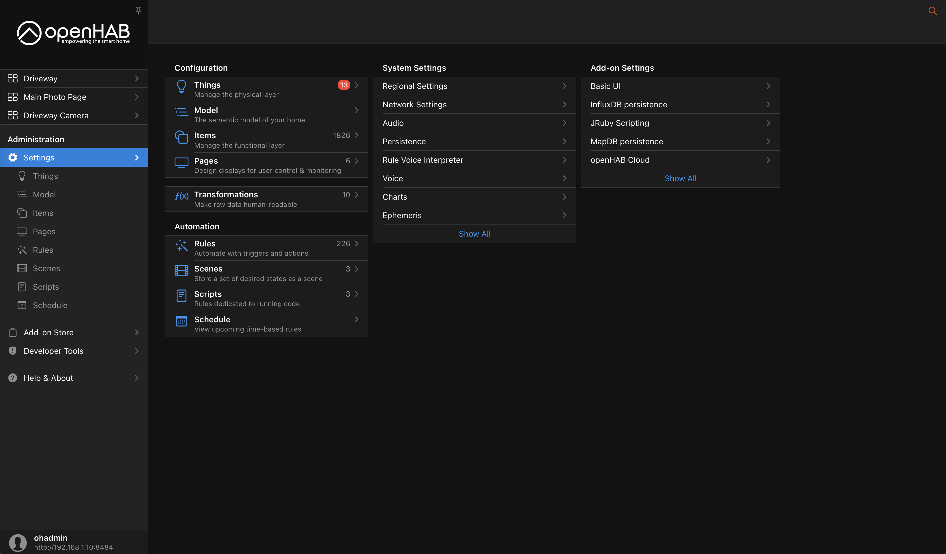 Expand the collapsed settings sections by default · Issue #2048 · openhab/openhab-webui · GitHub