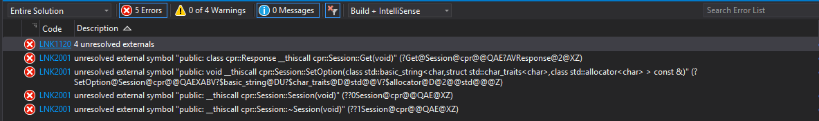 Error Link 2019 unresolved external symbol · Issue #182 · libcpr/cpr · GitHub