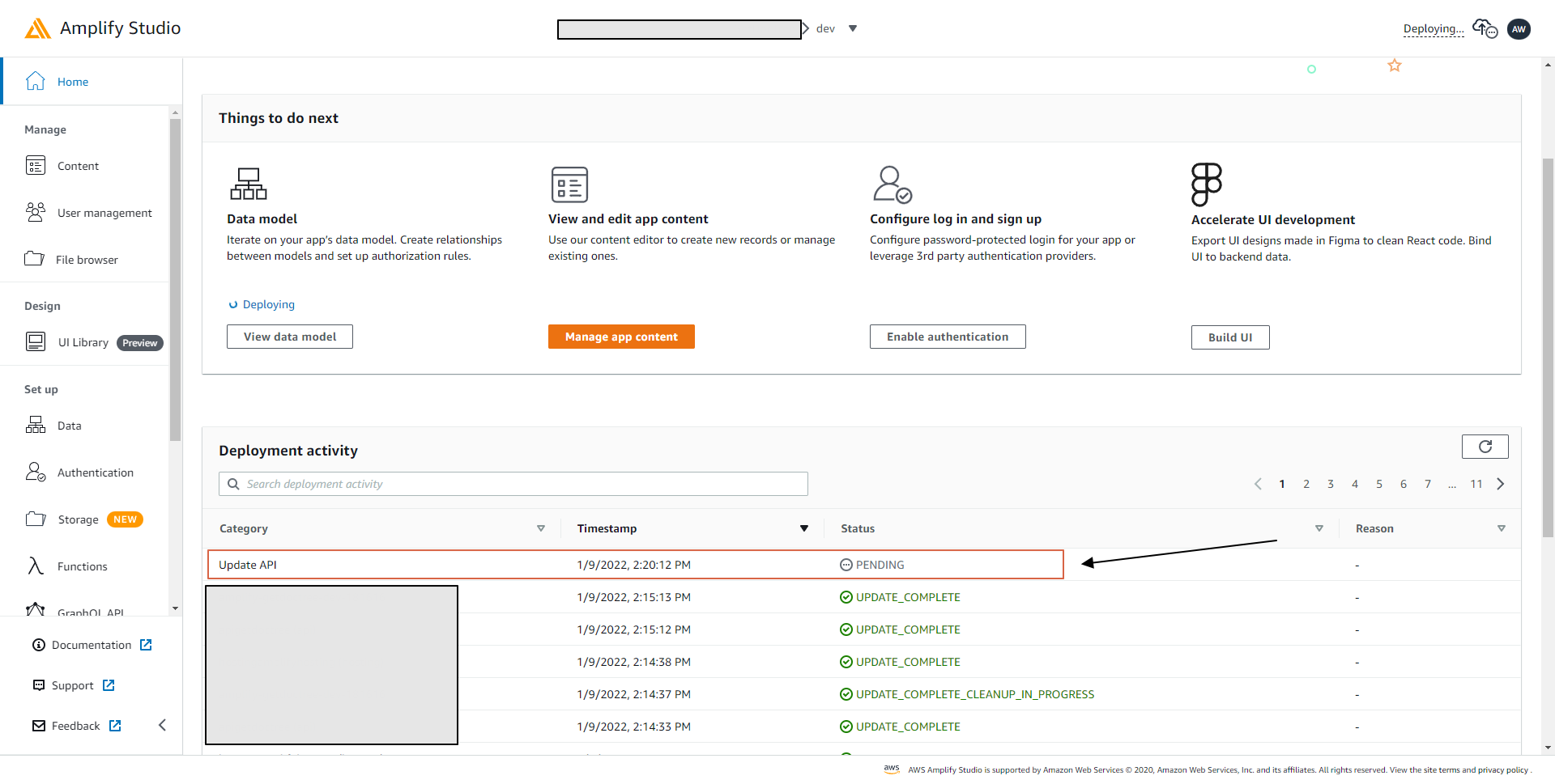 Admin UI stuck deploying data model · Issue #444 · aws-amplify/amplify-studio · GitHub