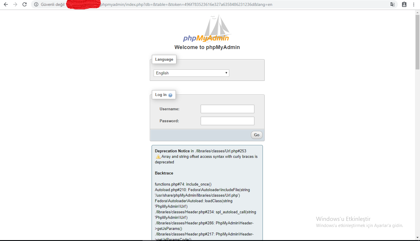 "Deprecation Notice" message on login page of phpMyAdmin on · Issue #1954 · outroll/vesta · GitHub