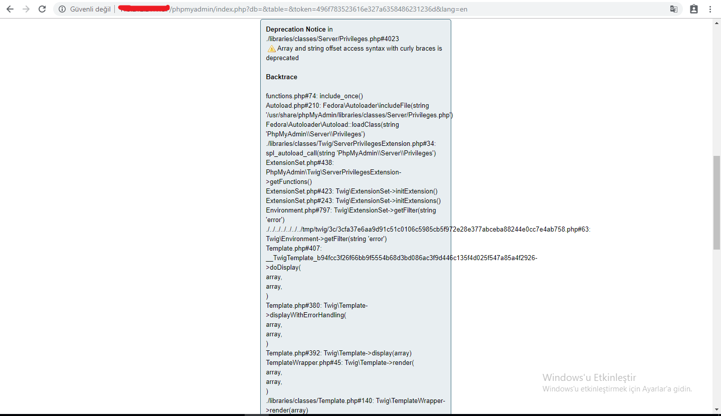 "Deprecation Notice" message on login page of phpMyAdmin on · Issue #1954 · outroll/vesta · GitHub