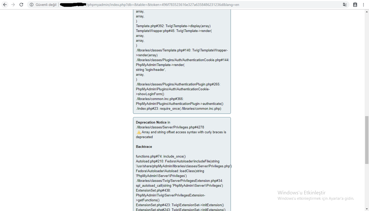 "Deprecation Notice" message on login page of phpMyAdmin on · Issue #1954 · outroll/vesta · GitHub