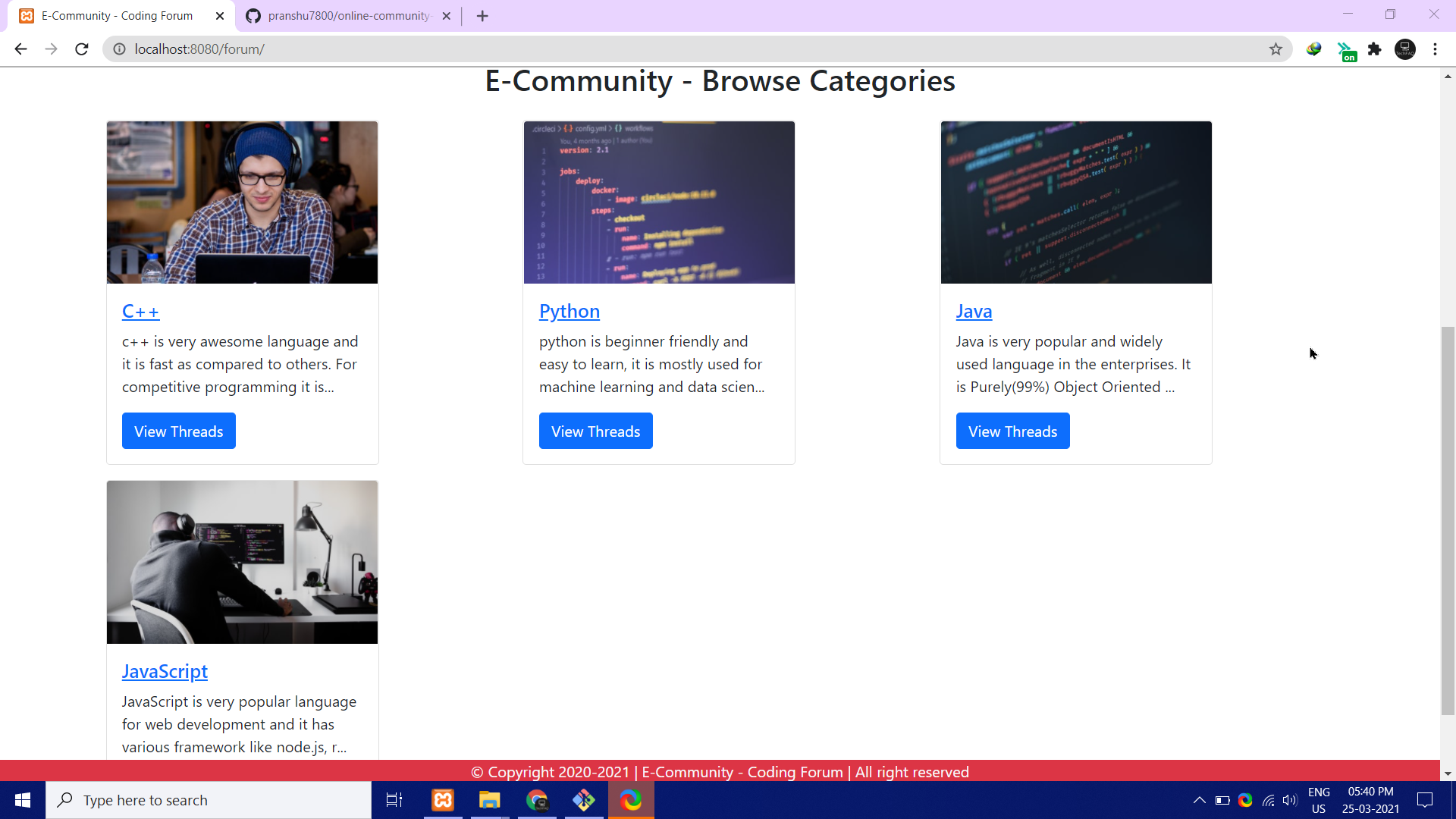 GitHub - pranshu7800/online-community-using-php-mysql: I created a ...
