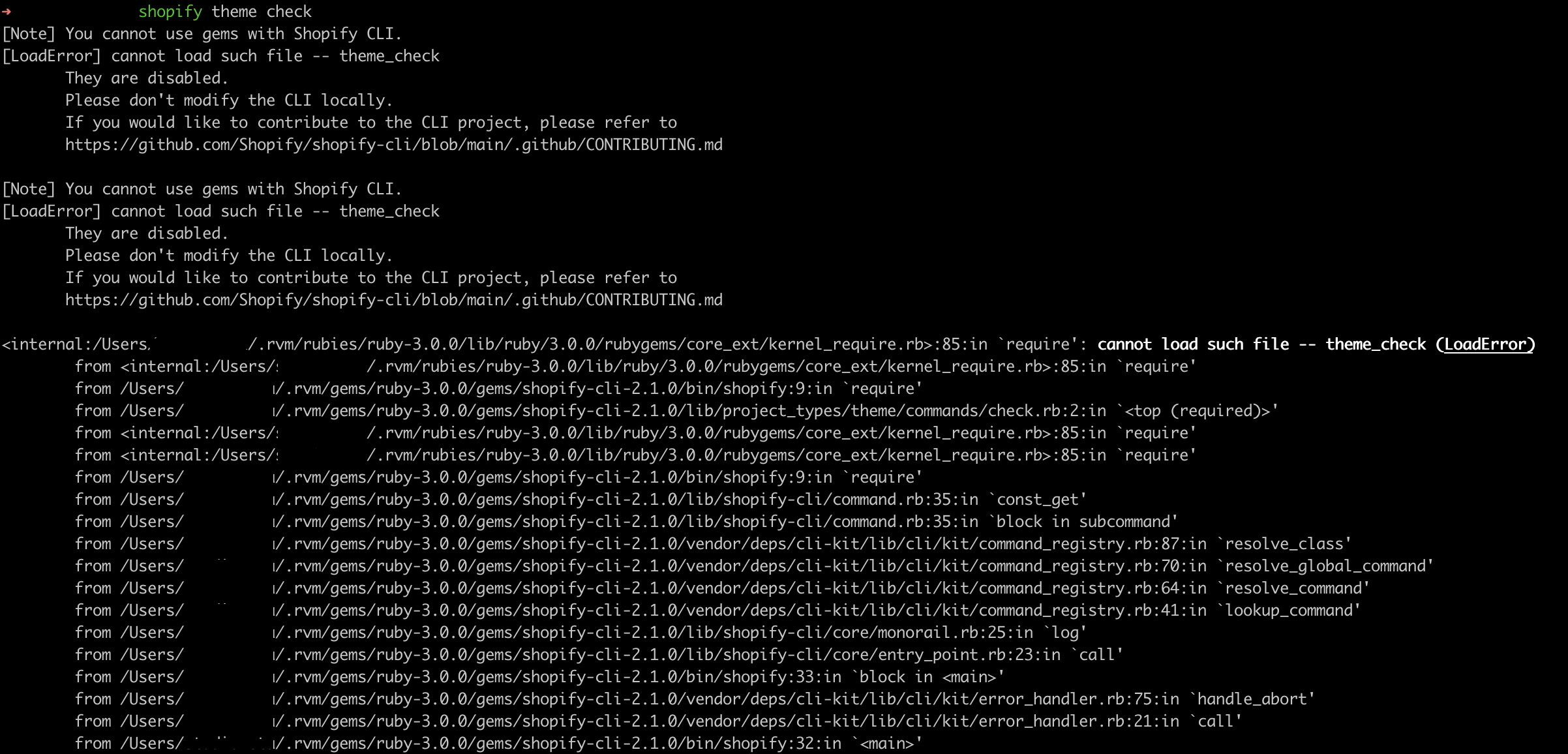 Theme Check Command Not Working Using RVM Issue 1423 Shopify