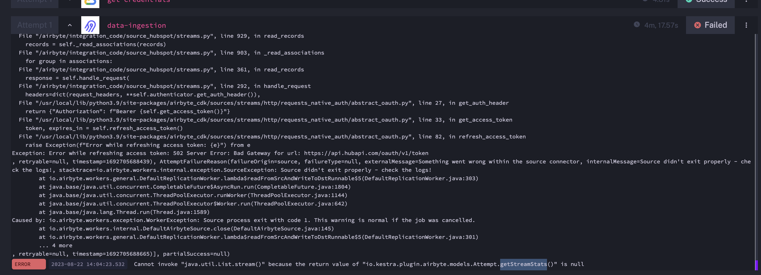 Fix metrics output when attempt did not sync any stream successfully · Issue #37 · kestra-io ...