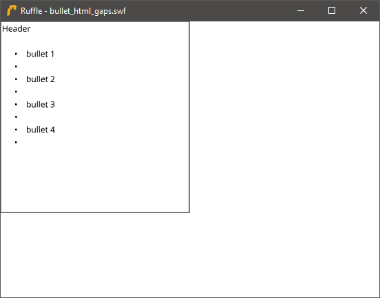 Text Bullets Should Not Appear On Blank Lines · Issue 6072 · Ruffle Rsruffle · Github 