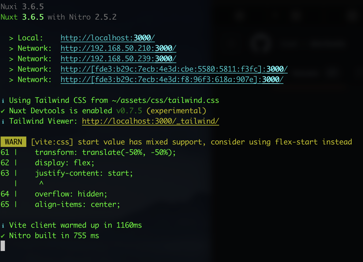 fix: WARN [vite:css] start value has mixed support, consider using flex-start instead - v0.7.5 ...