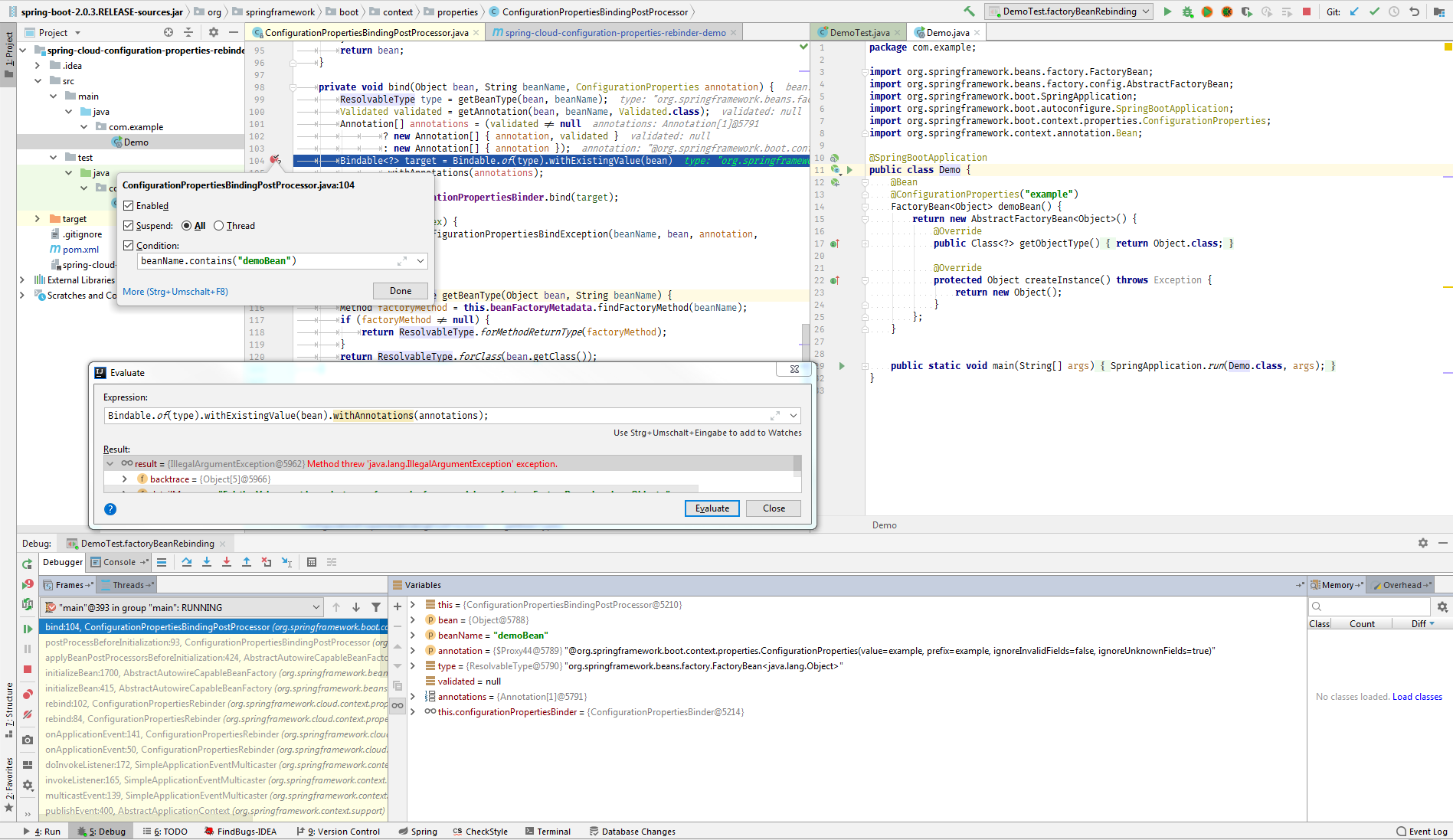 ConfigurationPropertiesRebinder doesn't work with FactoryBeans · Issue ...