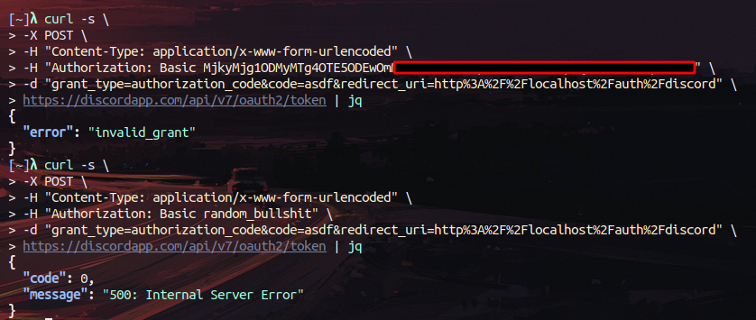 Post Oauthtoken With Invalid Basic Authentication Gives 500 Internal 