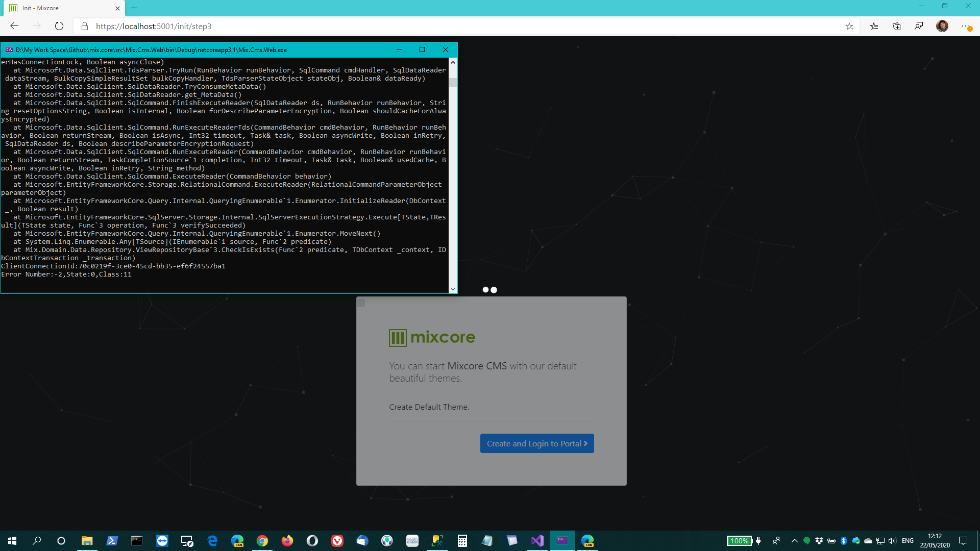 I cant pass init spet 3 · Issue #210 · mixcore/mix.core · GitHub