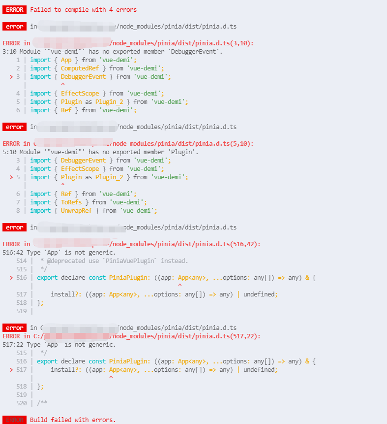 Npm Build Fail With Pinia V200 And Vue2614vuecomposition Api 130 · Issue 758 · Vuejs
