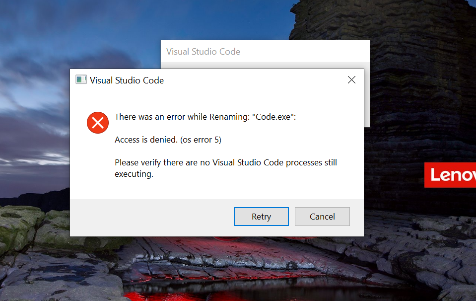 there was an error while renaming: "Code.exe" · Issue #144970 ...