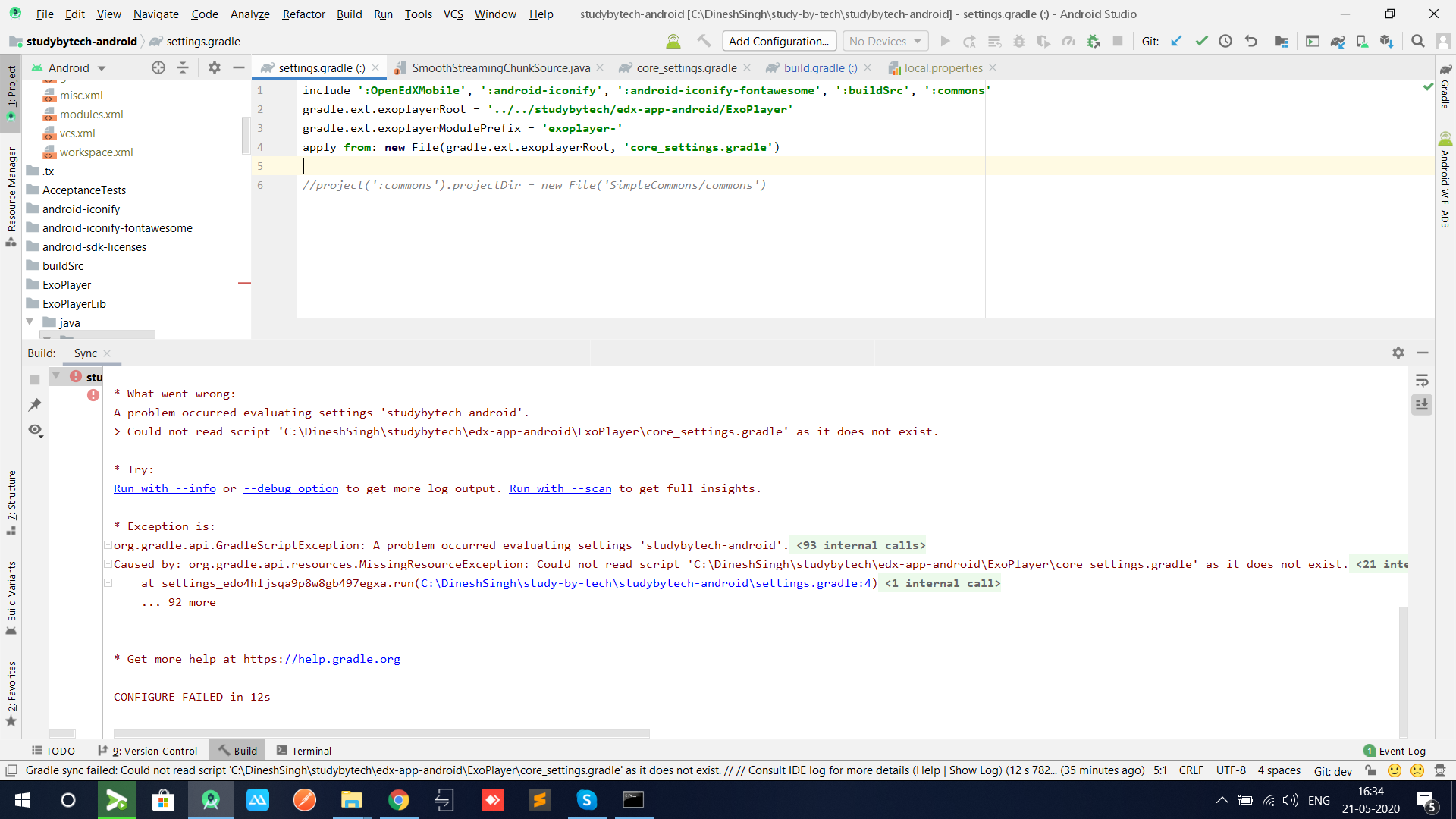 Caused by: org.gradle.api.resources.MissingResourceException: Could not read script 'C ...