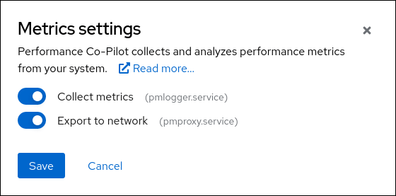 Centos 8 Stream Missing Export To Network Option Under Metrics Settings · Issue 16054