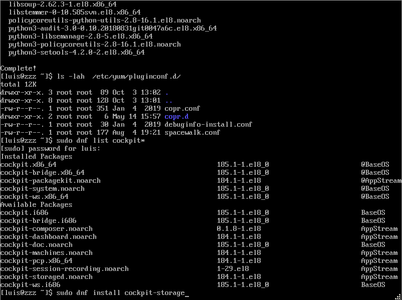 Centos 8 - Cockpit Preview get the RHEL Subscription Manager installed ...
