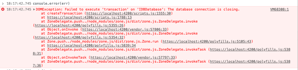 Tryreconnect Forage Dbinfo Is Null Caused By Failed To Execute Transaction On Idbdatabase