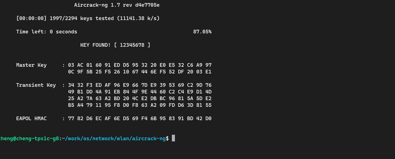 PMK/TK/MIC output wrong in multiple thread mode · Issue #2553 · aircrack-ng/aircrack-ng · GitHub