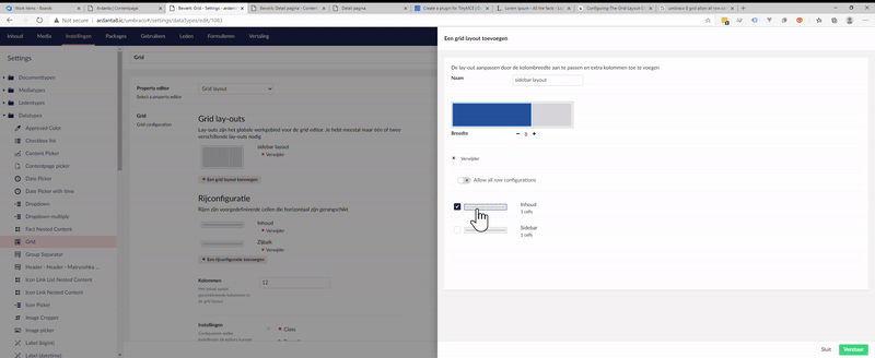 Umbraco Grid layout can only configure allowed rows for one column · Issue #9825 · umbraco ...
