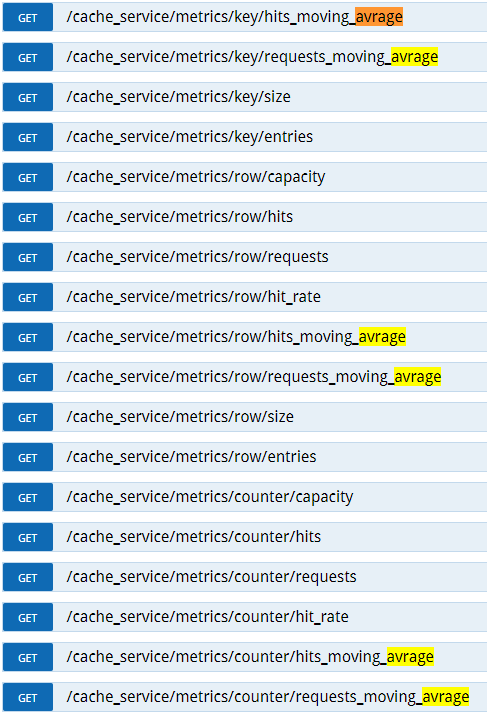 Several cache_service REST-APIs have a typo · Issue #2612 · scylladb/scylladb · GitHub