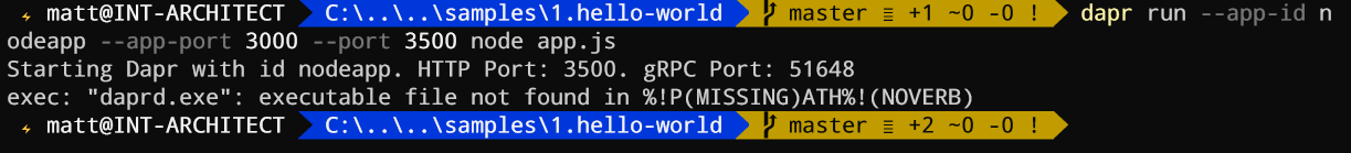 Issue Running Hello World On Windows · Issue 164 · Daprcli · Github 