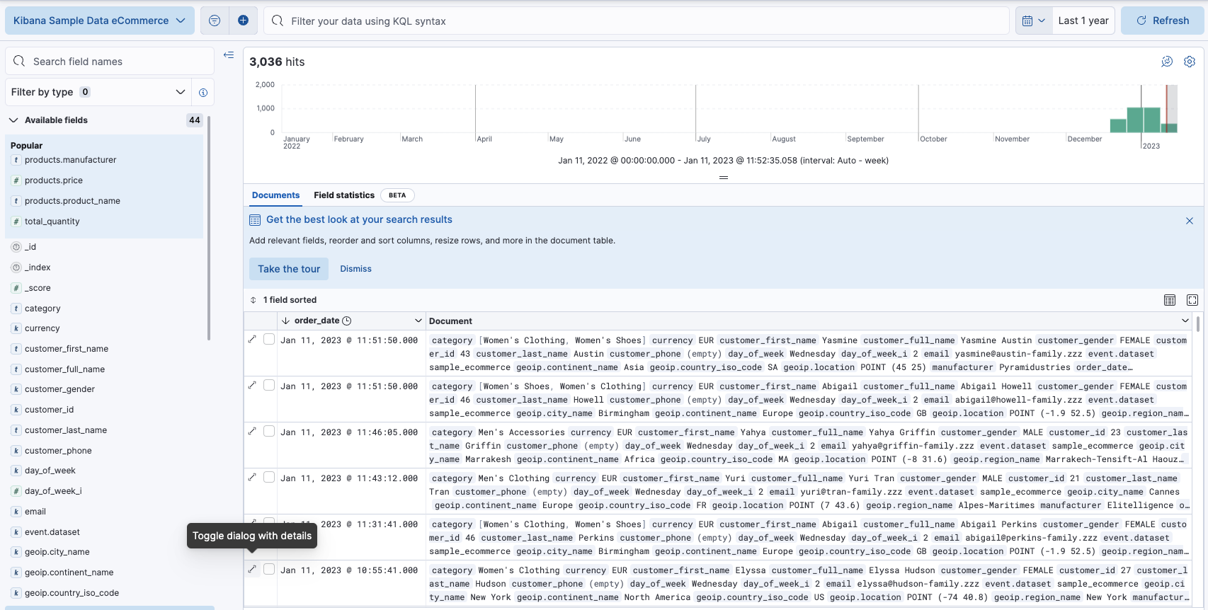 [Discover] Hide 'Toggle dialog with details' tooltip when 'Expanded document' flyout is ...