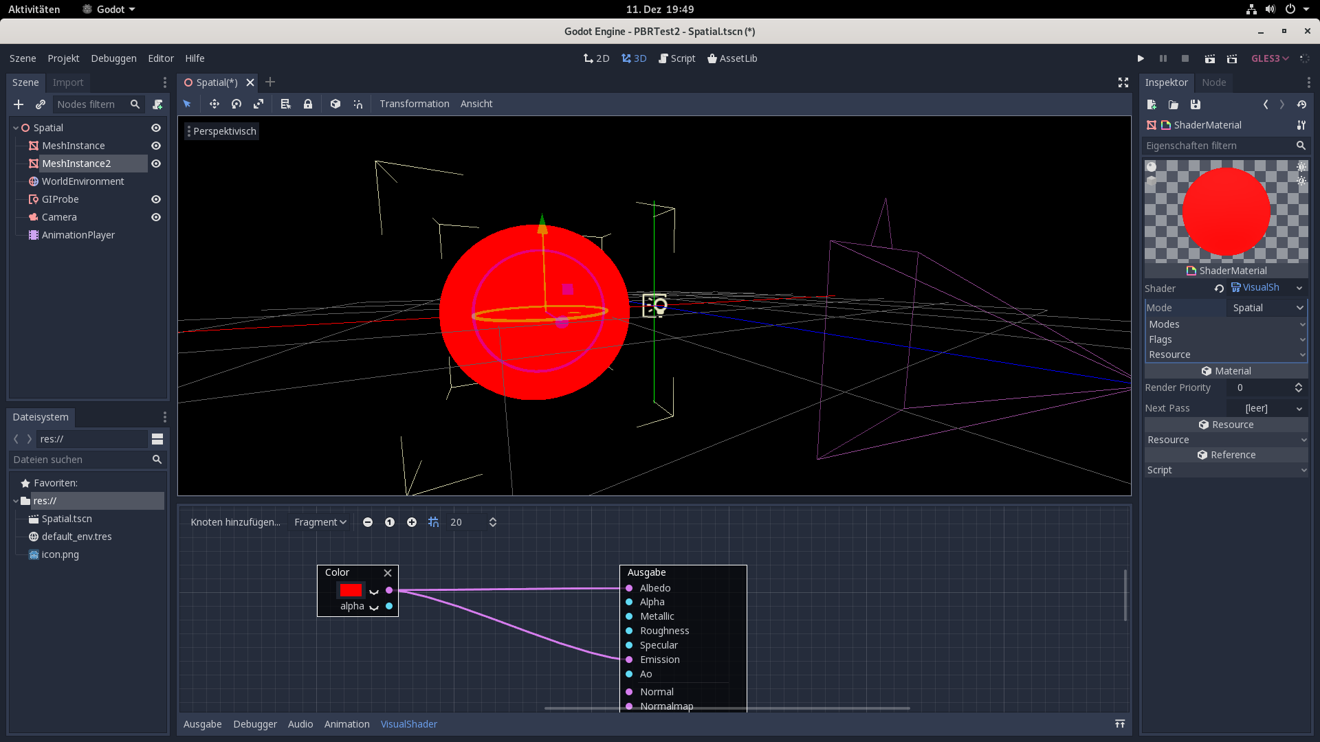 GIProbe Custom Emission Shader Not Working unlike SpatialMaterial