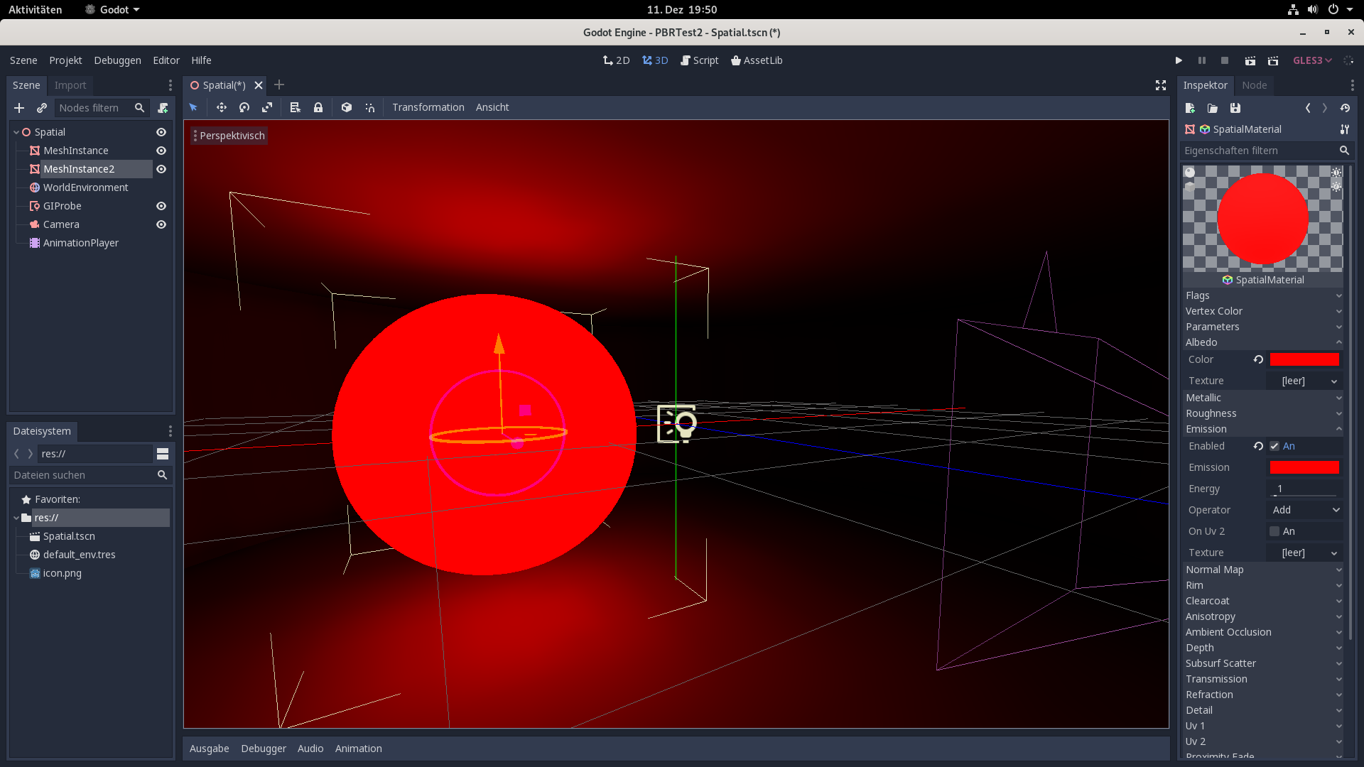GIProbe Custom Emission Shader Not Working unlike SpatialMaterial