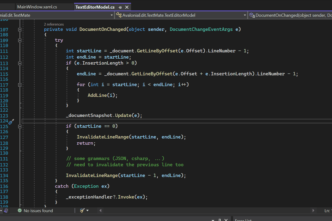 Highlighting is not applied correctly text is changed in code behind ...