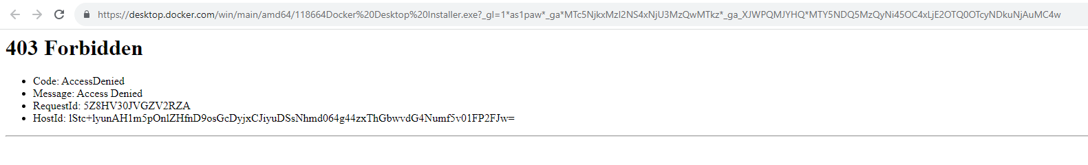 Docker Desktop 4 22 1 For Windows Download Link 403 Forbidden · Issue 13678 · Docker For Win