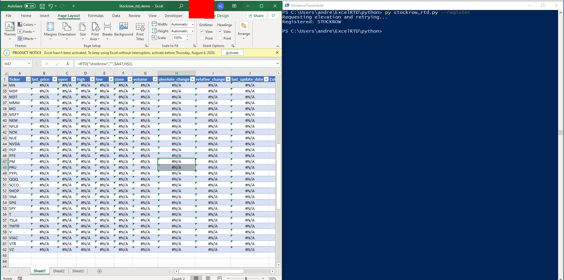 Does this work? · Issue #2 · chaelim/ExcelRTD · GitHub