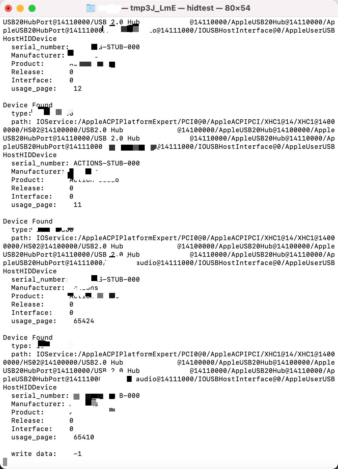 Problem with writing data to different usage pages on mac? · Issue #300 · libusb/hidapi · GitHub