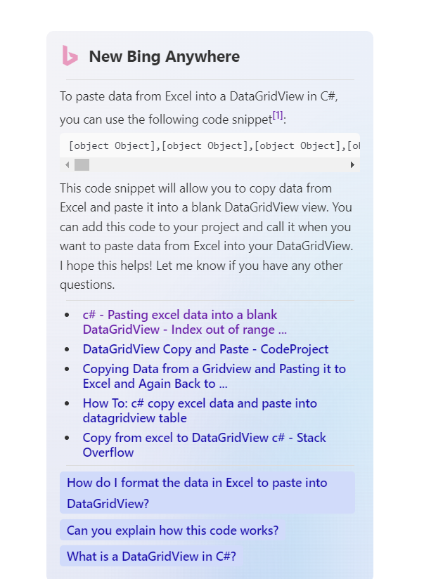 [🐛 bug] 代码显示为 `[object Object]` · Issue #145 · ha0z1/New-Bing-Anywhere ...