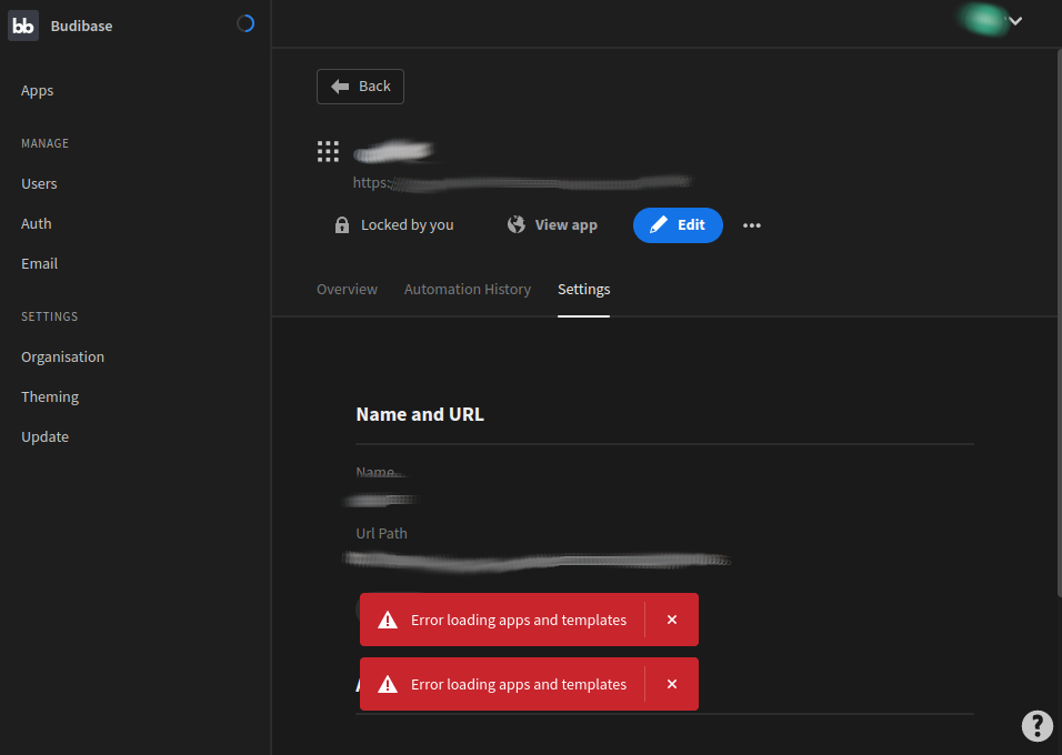 builder apps screen fails to load adn errors notifications pile up · Issue #6748 · Budibase ...