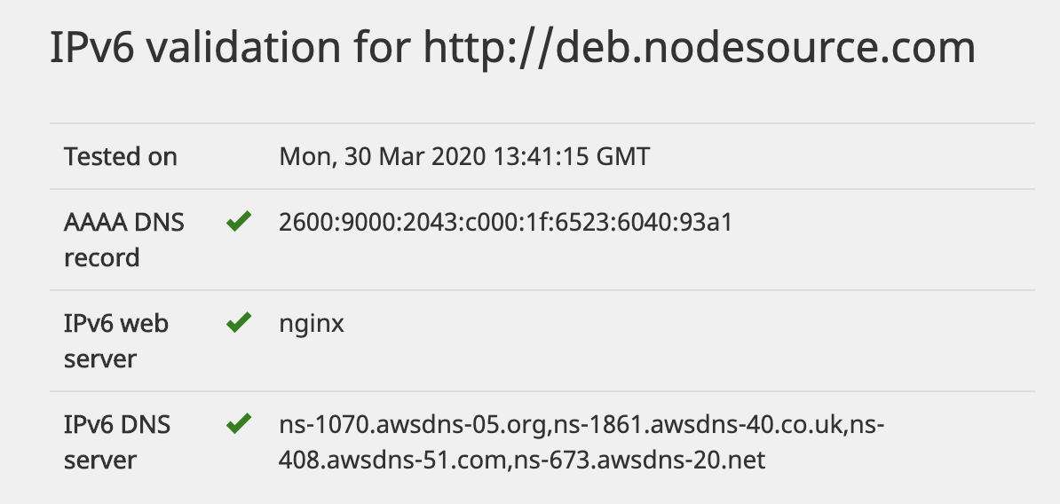 IPv6 not available (deb.nodesource.com) · Issue #1030 · nodesource/distributions · GitHub