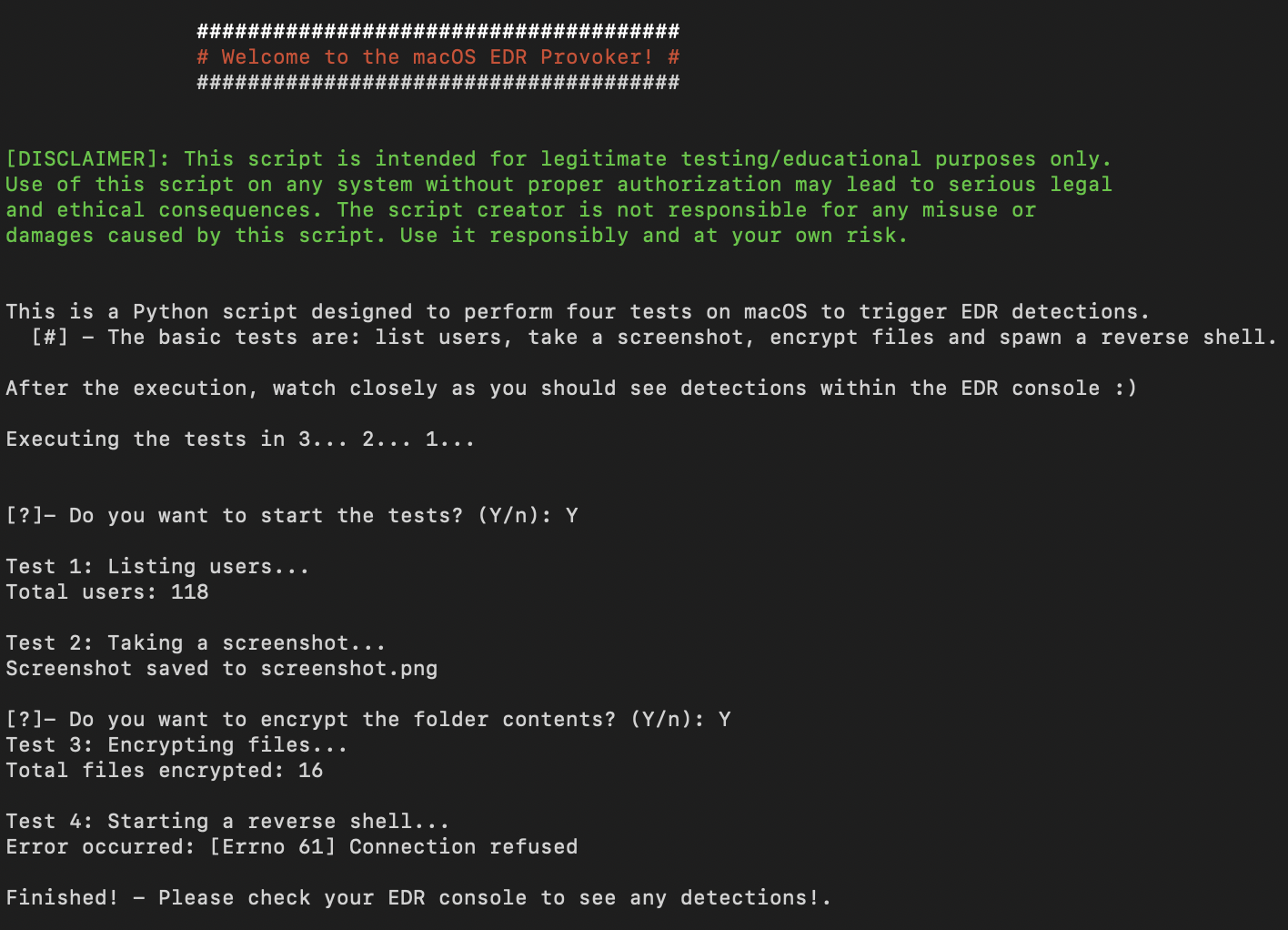 GitHub - MMarianus/MacOS-EDR-Provoker: A basic script to ensure an EDR is working properly on a ...