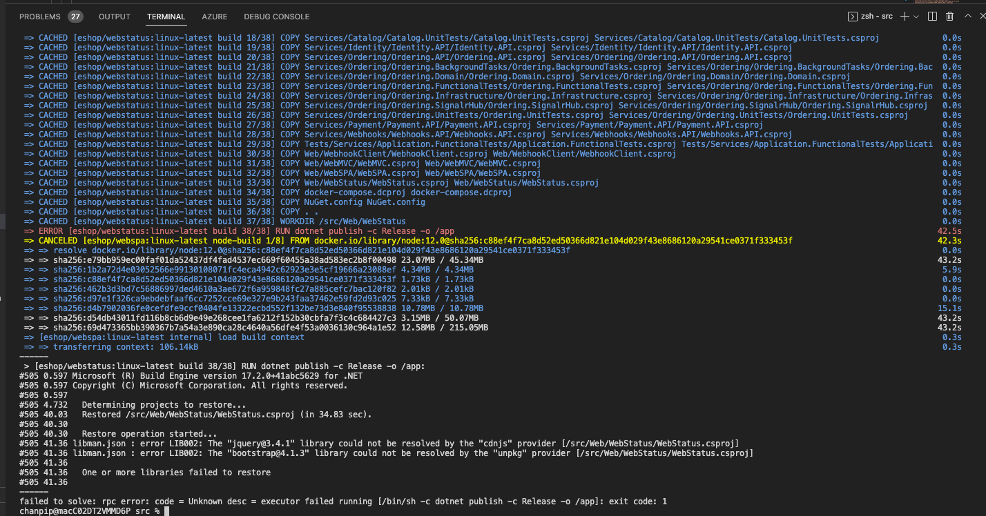 Encounter Build Error · Issue #1929 · dotnet-architecture/eShopOnContainers · GitHub
