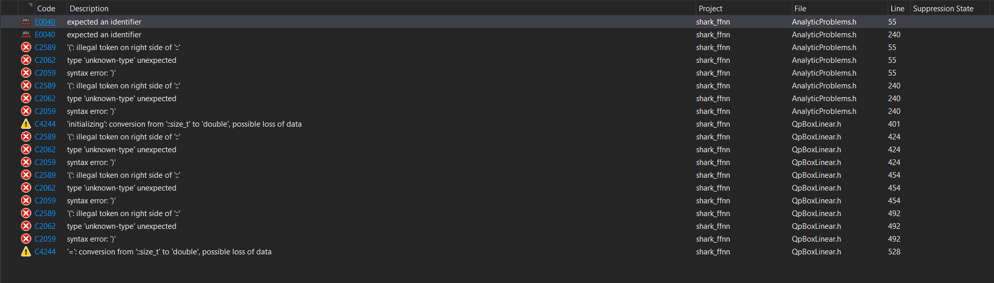 'make_iterator_range': identifier not found error when following Nearest Neighbour tutorial ...