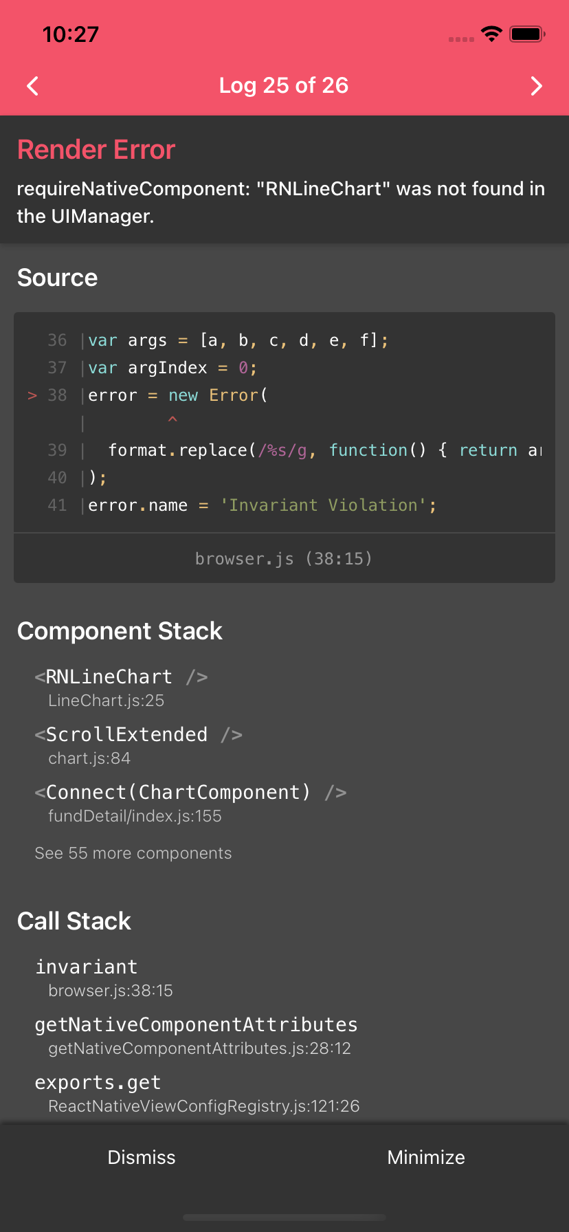 Invariant Violation: requireNativeComponent: “RNLineChart” was not found in the UIManager ...