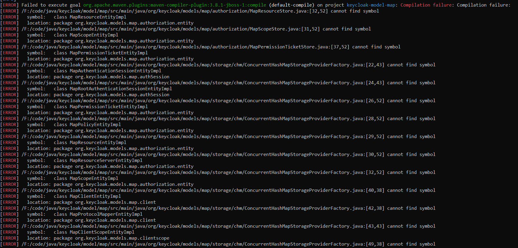 Failed to compile from source code · Issue #15906 · keycloak/keycloak · GitHub