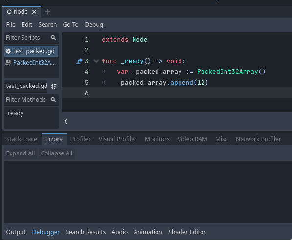 On assigning any value to a PackedArray, I still get the "this variable is used but has no value ...